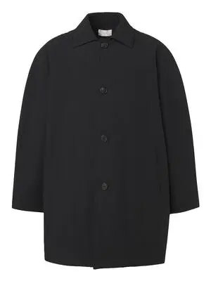 THE ROW Verna Cotton Poplin Car Coat - Black