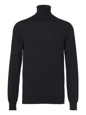THE ROW Adlan Wool Turtleneck Sweater - Black