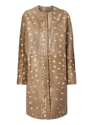 Loulou De Saison Liza Printed Leather Coat - Beige