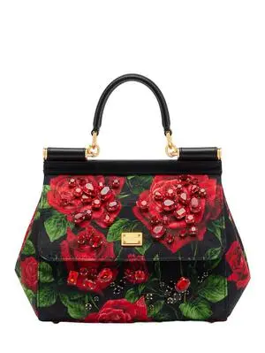 Dolce & Gabbana Sicily Small Embellished Floral Top-handle Bag - Multicoloured