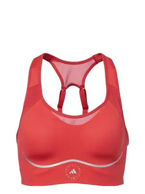 Adidas By Stella McCartney Logo Padded Jersey Sports Bra - Red