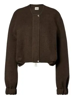 Khaite Cordan Wool Jacket In Army Melange - Brown