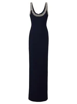 THE NEW ARRIVALS ILKYAZ OZEL Crystal-embellished Gown - Blue