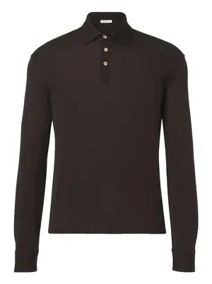 THE ROW Reyes Cotton Jersey Polo Shirt - Brown