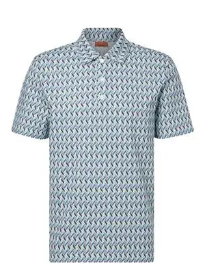 Missoni Zigzag Cotton Polo Shirt - Blue