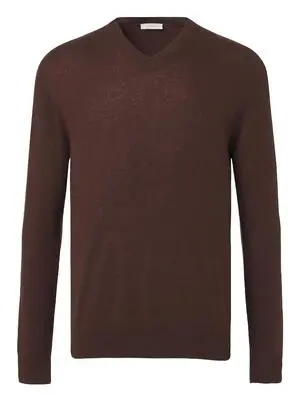 THE ROW Thamm Cashmere V-neck Sweater - Brown