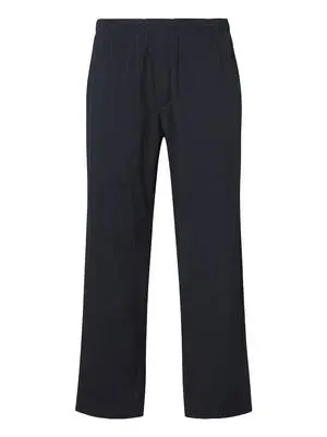 THE ROW Pascale Cotton-blend Poplin Straight Leg Pants - Blue