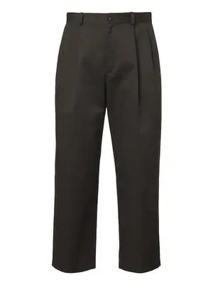 THE ROW Nesper Pleated Straight Leg Pants - Brown