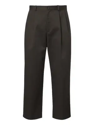 THE ROW Nesper Pleated Straight Leg Pants Brown