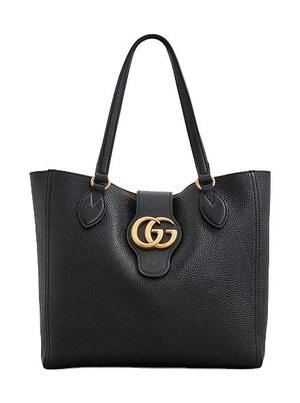 Gucci Leather Dahlia Tote - Black