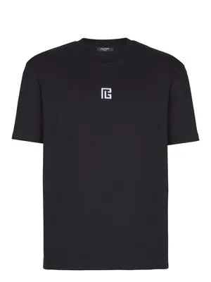 Balmain T-shirt With Embroidered Logo - Black