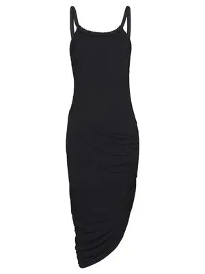 Balmain Long Draped Jersey Dress - Black