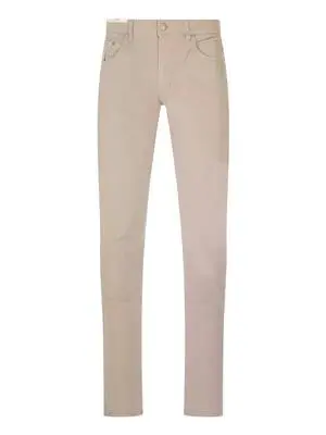 PT TORINO Slim Fit Logo Patch Trousers - Neutrals