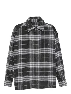 ICON DENIM LOS ANGELES Check-pattern Raw-cut Shirt - Grey