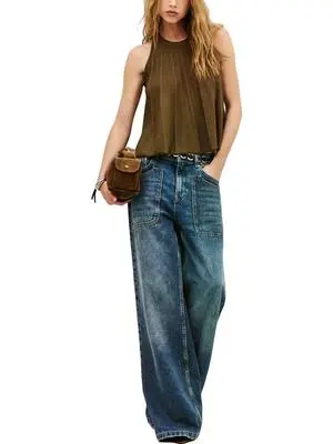 Ba&sh Serres Pointelle Knit Tank Top - Brown