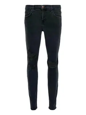 Current/Elliott Distressed Denim Jeans - Black