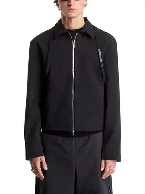 HELIOT EMIL Strap Detail Zip-up Jacket - Black