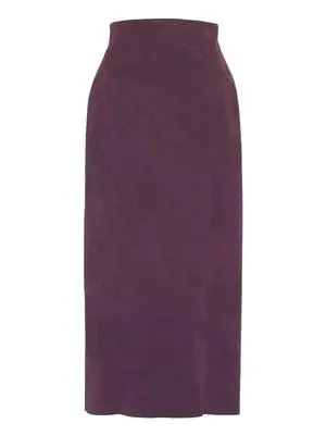 MULLER OF YOSHIOKUBO Faux-suede Saddle Midi Skirt - Red