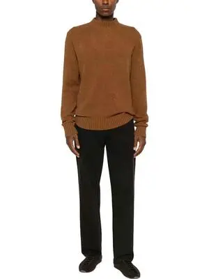 DRYKORN Zayn Ribbed-knit Mock Neck Sweater - Brown