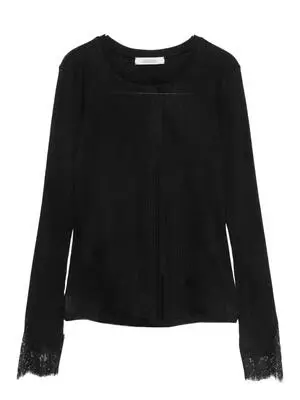 DOROTHEE SCHUMACHER Lace-trim Long-sleeve T-shirt
