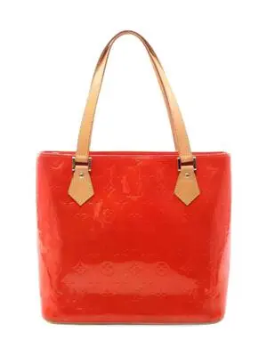 LOUIS VUITTON 2004 Houston Monogram Vernis Tote Bag Red