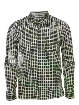 Kenzo Grid-print Shirt - Black