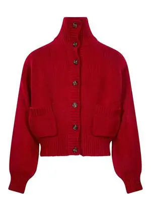 Magda Butrym Crochet-trim Ribbed Knit Cardigan - Red