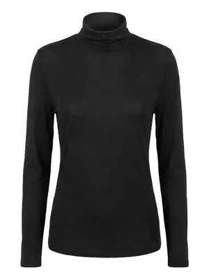 PUROTATTO Jersey Roll-neck Long-sleeve Sweater - Black