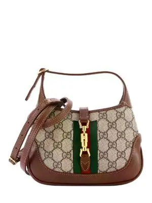 Gucci Jackie 1961 Gg Coated Canvas Mini Hobo Bag Brown