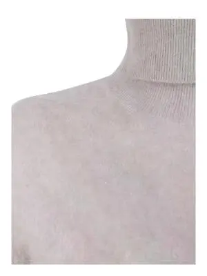 Seventy Brushed Cashmere Roll Neck Short Sleeve Sweater - Brown