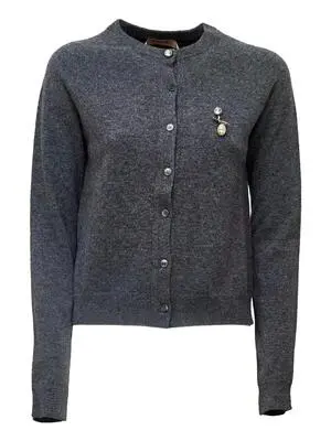 N°21 Embellished Wool Cardigan - Grey