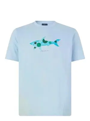 Paul & Shark Shark-print Cotton T-shirt - Blue