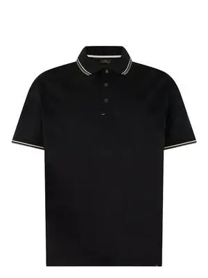 Paul & Shark Striped-trim Cotton Polo Shirt - Black