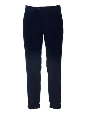 BRIGLIA 1949 Pleated Corduroy Trousers - Blue