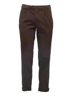 BRIGLIA 1949 Pleated Slim-fit Trousers - Brown