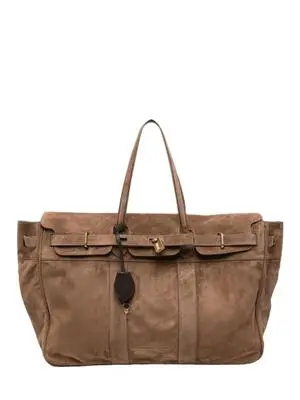 Brunello Cucinelli Travel Bag Leather "vintage Travel Bag - Brown
