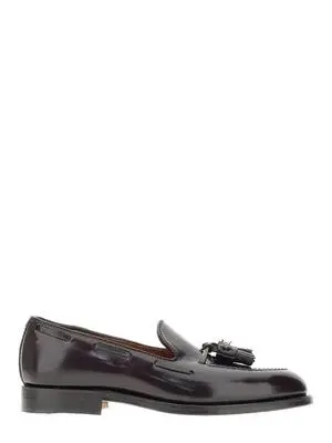 Alden Spazzolato Leather Tassel Loafers - Red