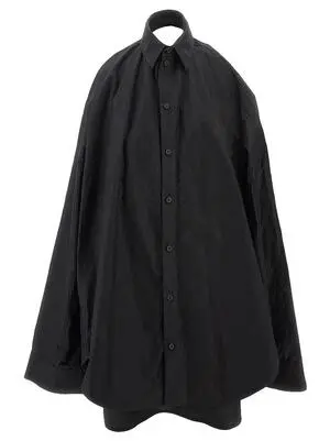 Balenciaga Suspended Shirt Effect Mini Dress - Black