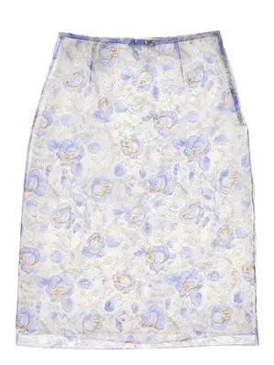 Prada Printed Nylonette Midi Skirt - Blue