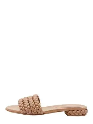 GIANVITO ROSSI Gianvito Rossi Braided Leather Flat Sandals