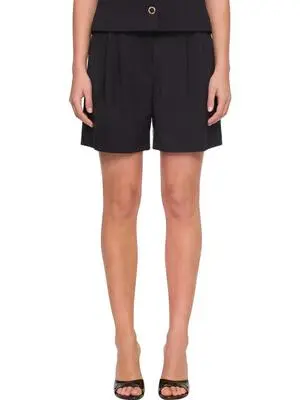 Alessandra Rich Pleated Tailored Shorts - Black