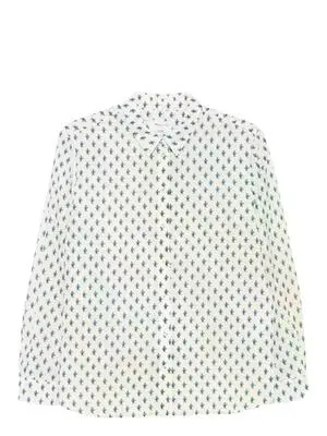 MAISON123 Geometric Print Long Sleeve Shirt - White