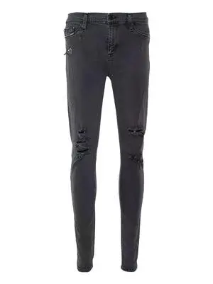 Hudson Jeans Distressed Straight-leg Jeans - Grey