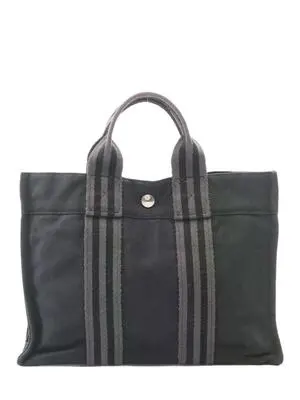 Hermès 2000s Pm Toile Fourre-tout Tote Bag - Black