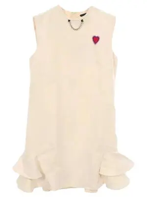 LOUIS VUITTON 2000s Game On Heart-patch Mini Dress - Neutrals