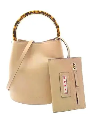 Marni Pannier Leather Tote Bag - Neutrals