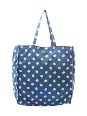 Prada 2010s Triangle Logo Tote Bag - Blue