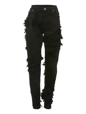 RICK OWENS Rick Owens Vintage Black Frayed Detail Jeans