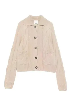 ALLUDE Allude Cable-Knit Button-Up Cardigan