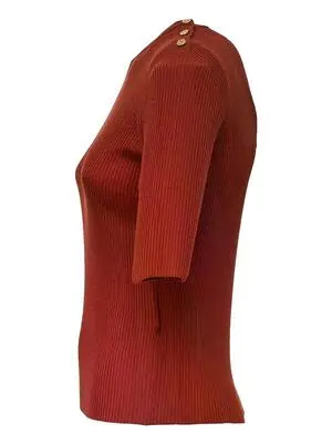 MAX MARA S Max Mara Button-Detail Ribbed Sweater
